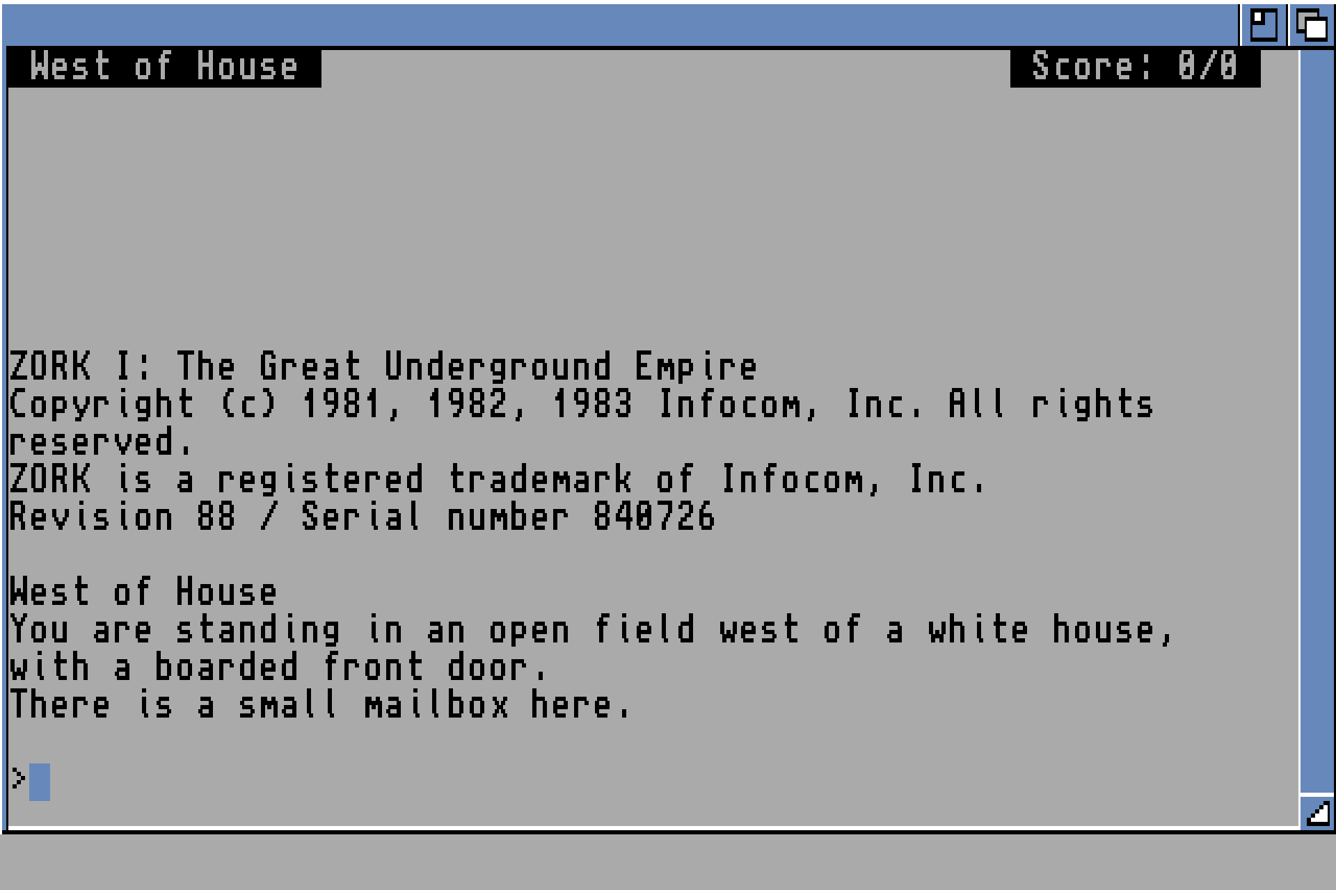 Game Review: Zork I (Amiga, Infocom) - Mastertronic Collectors Archive