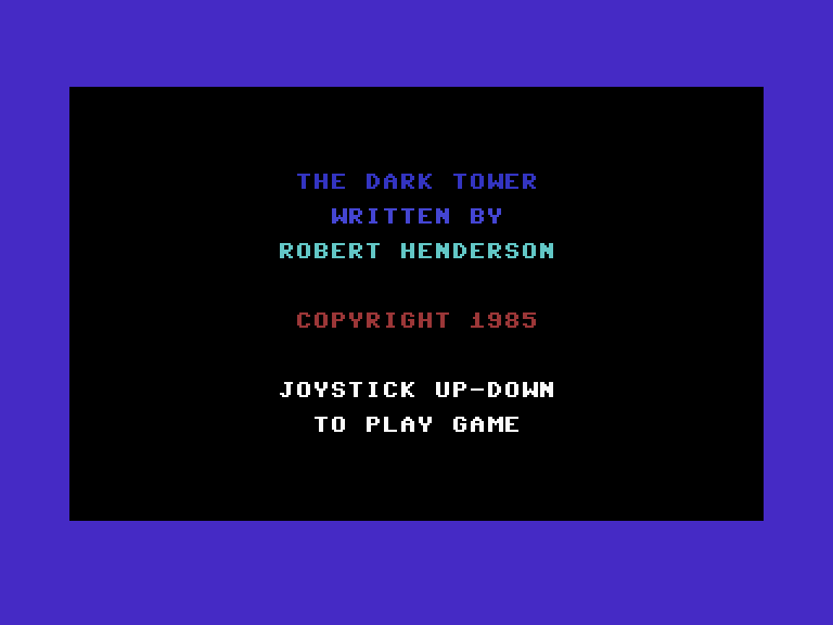 Game Review: Dark Tower (Commodore 16 and Plus/4, Melbourne House ...